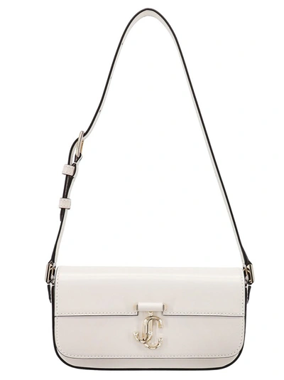 Jimmy Choo Mini Leather Avenue Shoulder Bag In White | ModeSens
