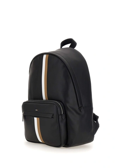 Hugo Boss Ray Backpack Leather Backpack In Black | ModeSens