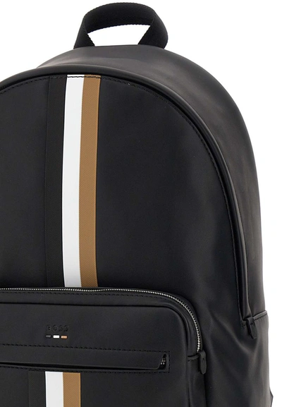 Hugo Boss Ray Backpack Leather Backpack In Black | ModeSens
