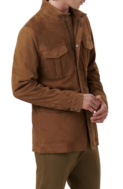 Bugatchi Men's Leather Field Jacket In Tobacco | ModeSens