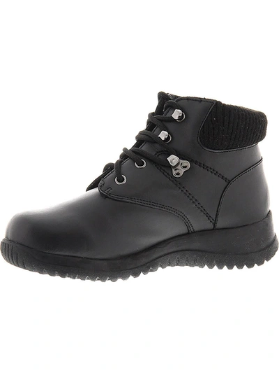 Wanderlust Boston Womens Ribbed Trim Cold Weather Winter Boots In Black ...