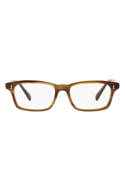 Oliver Peoples Edelson 49mm Rectangular Optical Glasses In Lite Brown ...
