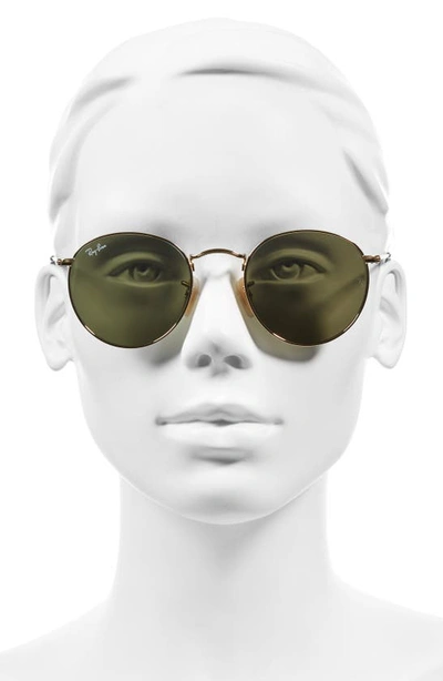 Ray Ban Icons 50mm Round Sunglasses In Gold/ Blue | ModeSens