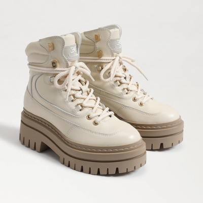 Sam Edelman Kace Lace Up Lug Sole Boot Modern Ivory In White | ModeSens