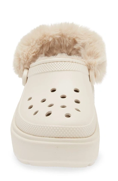 Crocs Gender Inclusive Stomp Faux Fur Platform Clog In Stucco | ModeSens