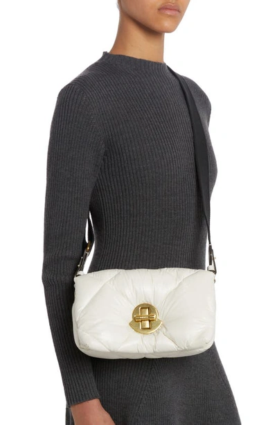 Moncler Puff Quilted Nylon Crossbody Bag In White | ModeSens