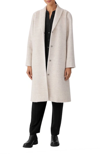 Eileen Fisher Missy Alpaca Luxe Shawl-collar Coat In Almond | ModeSens