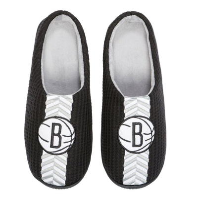Foco Black Brooklyn Nets Team Stripe Memory Foam Slide Slippers | ModeSens