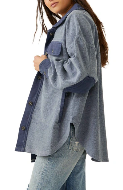 Free People We The Free Ruby Fleece Shirt Jacket In Oceana Blue | ModeSens