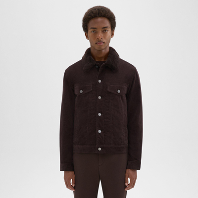 Theory Neil Trucker Jacket In Stretch Corduroy In Mink | ModeSens
