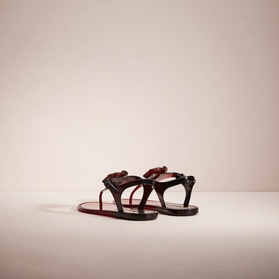 Coach Restored Tea Rose Jelly Sandal In Black/oxblood | ModeSens