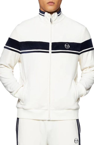 Sergio Tacchini Damarindo Stretch Velour Track Jacket In Gardenia ...