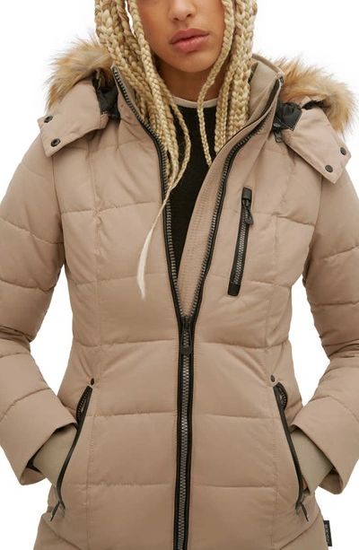Noize Hannah Faux Fur Trim Hooded Parka In Sand | ModeSens
