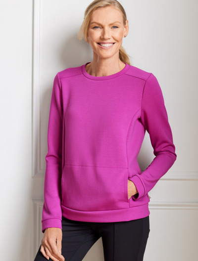 Talbots Pleated Back Modern Scuba Pullover Sweater - Radiant Violet ...