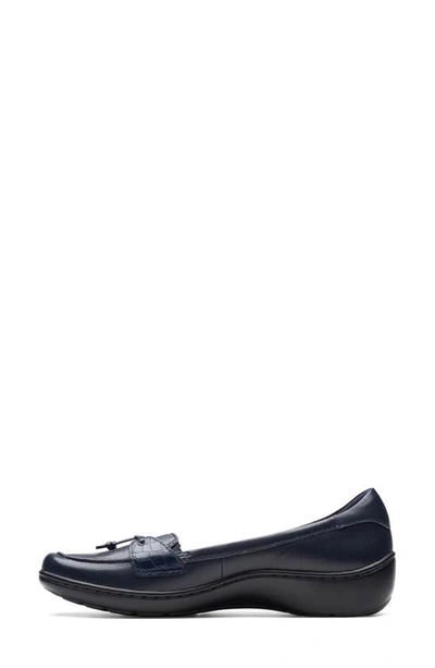 Clarks Cora Haley Loafer In Navy Leather | ModeSens