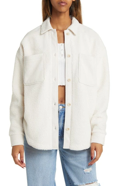 Thread & Supply High Pile Fleece Shacket In Ivory | ModeSens