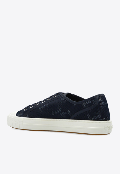 Fendi Domino Ff Jacquard Low-top Sneakers In Navy | ModeSens