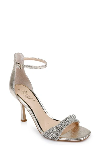 Jewel Badgley Mischka Yesia Crystal Sandal In Light Gold | ModeSens
