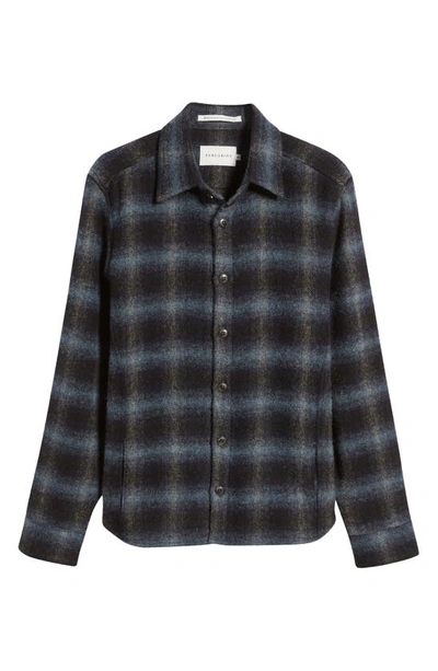 Peregrine Check Wool Overshirt In Storm | ModeSens