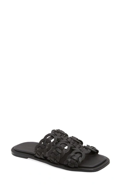 Farm Rio Woven Slide Sandal In Black | ModeSens