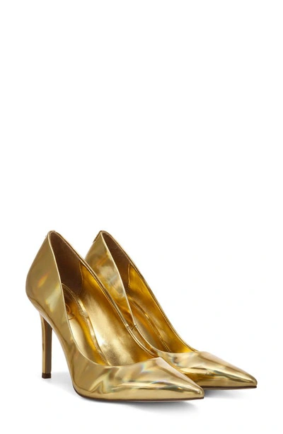 Sam Edelman Hazel Pointed Toe Pump In Vegas Gold Liquid Metallic | ModeSens