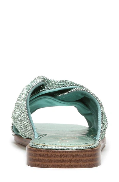 Sam Edelman Issie Slide Sandal In Sea Green Metallic | ModeSens
