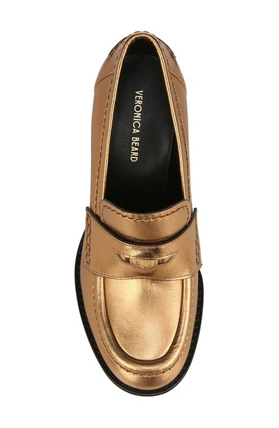 Veronica Beard Penny Block Heel Pump In Dark Gold | ModeSens