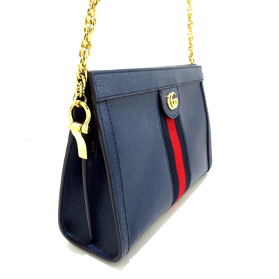 Gucci Ophidia Navy Leather Shoulder Bag () | ModeSens