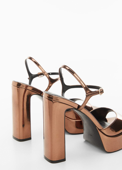 Mango Metallic Platform Sandal Copper | ModeSens