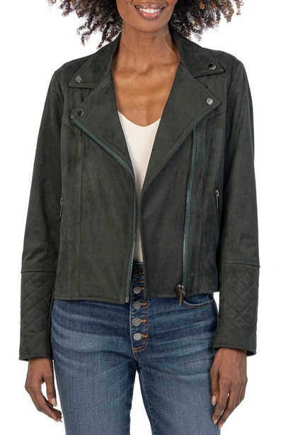 Kut From The Kloth Emma Faux Suede Moto Jacket In Hunter | ModeSens