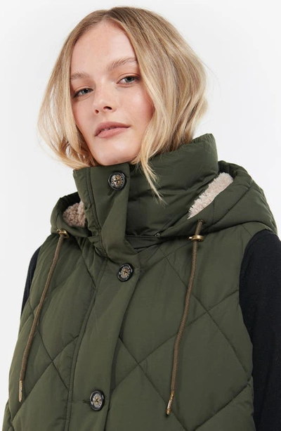 Barbour Orinsay Womens Long Quilted Gilet In Sage/ancient | ModeSens