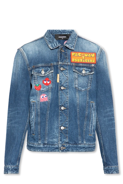 Dsquared2 X Pac-man Appliqué Denim Jacket In New | ModeSens