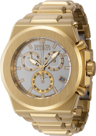 Pre-owned Invicta Men's Reserve Akula Gold Silver Dial Chronograph ...