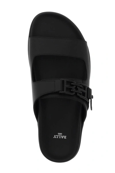 Bally Emma Leather Slides In Black | ModeSens