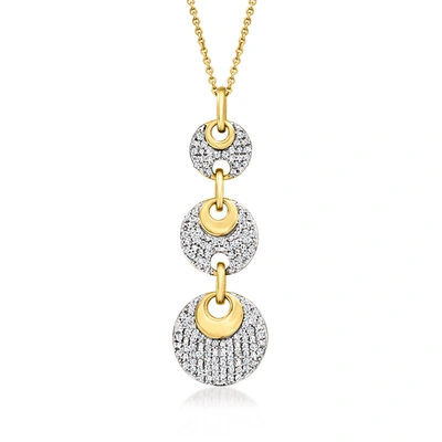 Ross-simons Pave Diamond Circle-link Pendant Necklace In 18kt Gold Over ...