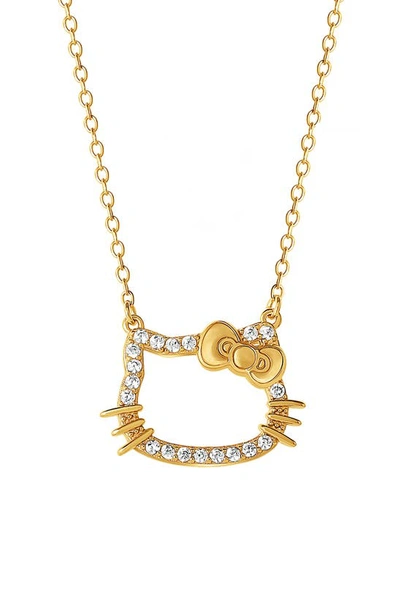 Hello Kitty Crystal Embellished Pendant Necklace In Sterling Silver ...
