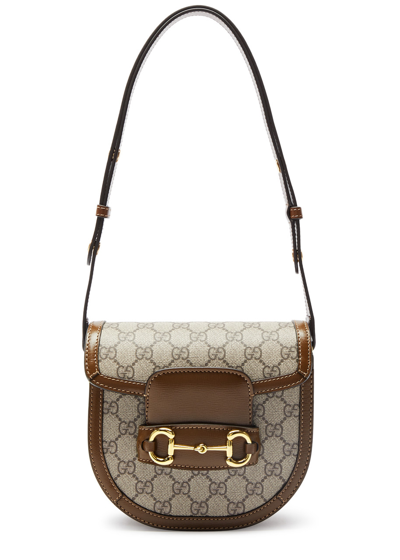 Gucci Horsebit 1955 Monogrammed Saddle Bag In Burgundy | ModeSens