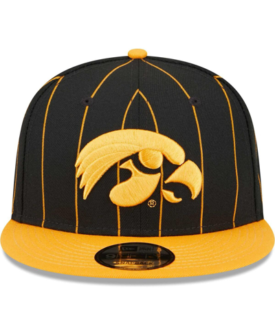 New Era Men's Black, Gold Iowa Hawkeyes Vintage-like 9fifty Snapback ...