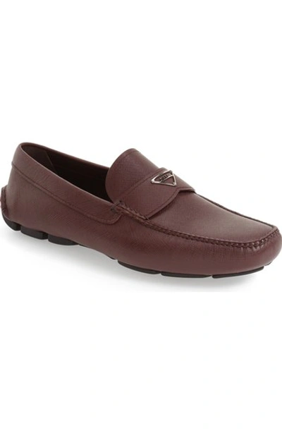 Prada Driving Shoe (men) In Granato Leather | ModeSens