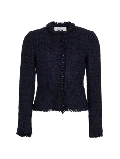 Derek Lam 10 Crosby Women's Elizabeth Tweed Jacket In Black Navy | ModeSens