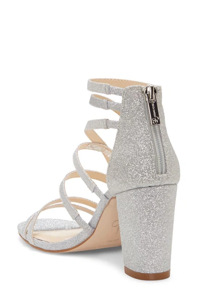 Jessica Simpson Stassey Cage Sandal In Sparkly Silver | ModeSens