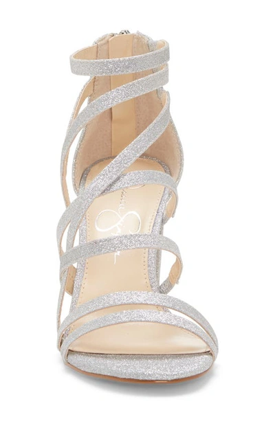 Jessica Simpson Stassey Cage Sandal In Sparkly Silver | ModeSens