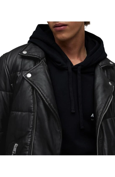 Allsaints Ryder Quilted Puffer Leather Biker Jacket In Black | ModeSens