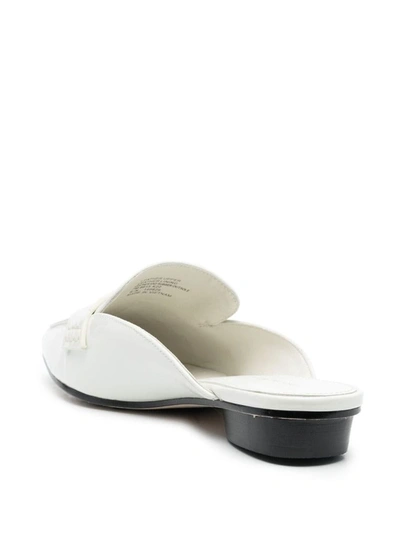 Tory Burch Leather Pointed Backless Loafers In White | ModeSens