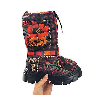 Pre-owned Farm Rio Scarf Lug Sole Tall Puffer Moon Boots Platform ...