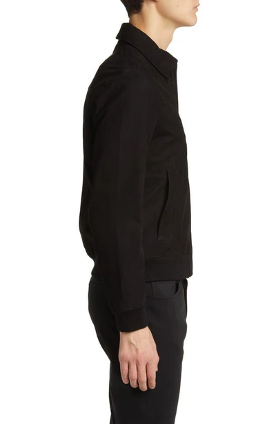 Theory Wyatt Reece Leather Bomber Jacket In Black | ModeSens