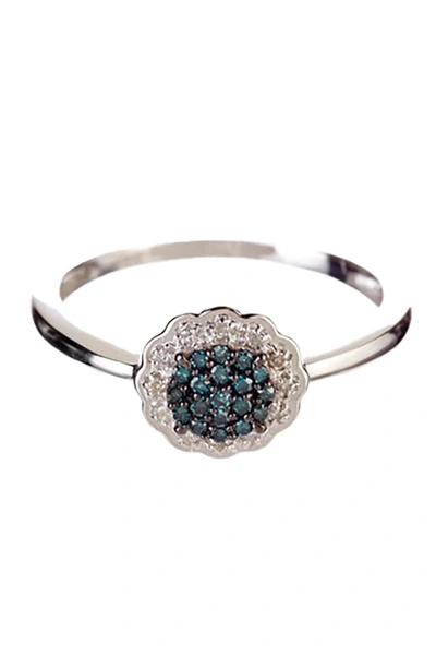 Savvy Cie Jewels 14k W Teal Diamond Ring In Blue | ModeSens