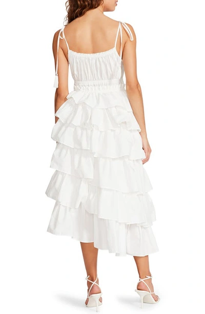 Steve Madden Mireya Tiered Ruffle Midi Dress In Ivory | ModeSens