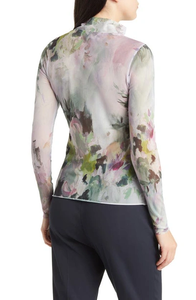 Ted Baker Jasmeee Womens High Neck Printed Mesh Top In Grey | ModeSens GB