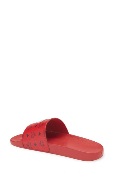 Mcm Monogram Slide Sandal In Candy Red | ModeSens